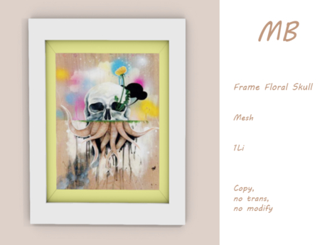 Second Life Marketplace - MB box - Frame Floral skull 4 yellow